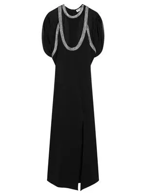 Attico Viscose-blend Dress With Rhinestones - Black