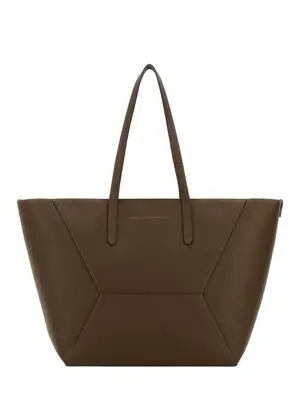 Brunello Cucinelli Mud Leather Shopping Bag - Brown