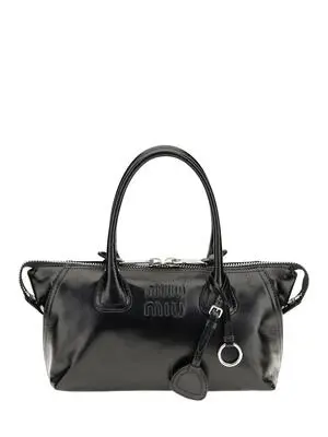 Miu Miu Glossy Leather Handbag - Black
