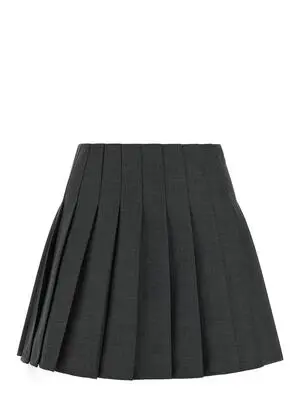 SELF-PORTRAIT Pleated Mini Skirt - Gray