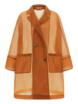 Herno See-through Coat - Orange