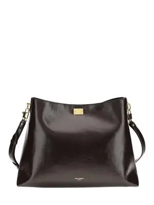 Dolce & Gabbana Large Vittoria Leather Shoulder Bag - Brown