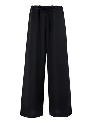 TOTEME Wool Straight Leg Trousers - Black