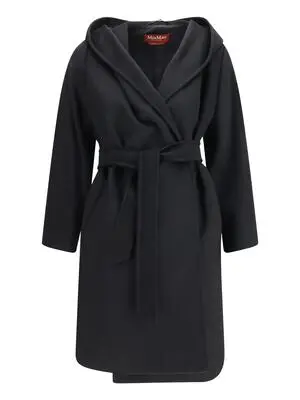 Max Mara Wool Drap Newmang Coat - Black