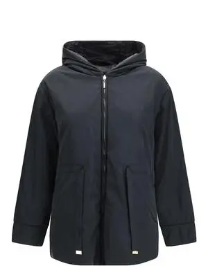 Max Mara Reversible Padded Parka In Radzmir And Water Repellent Canvas - Black