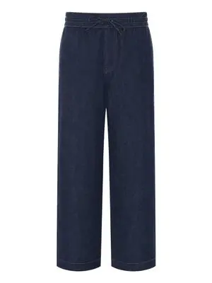 Loewe Anagram Logo Drawstring Denim Pants - Blue