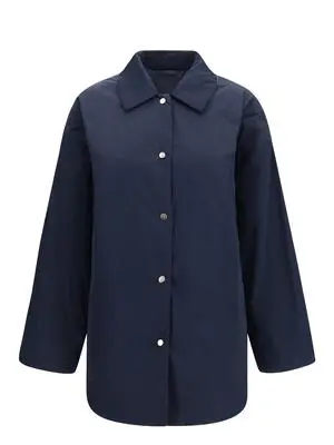 Max Mara Reversible Padded Jacket In Radzmir And Water Repellent Canvas - Blue