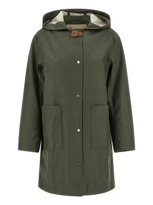 Herno Waterproof Technical Linen Blend Raincoat - Green