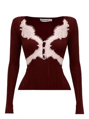 SELF-PORTRAIT Top With Lace Details - Multicolor