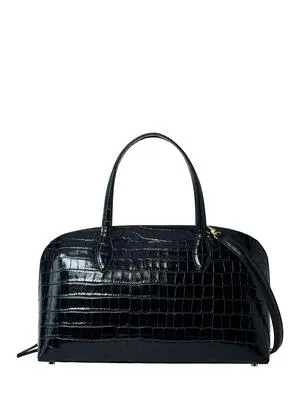 TOTEME Croc-embossed Leather Day Tote Bag - Black