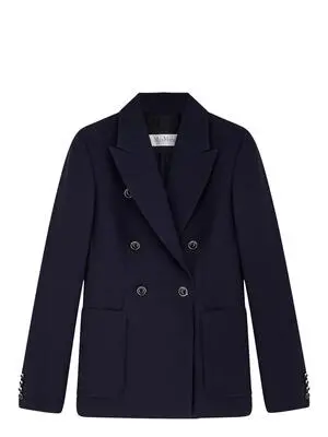 Max Mara Virgin Wool Double-breasted Blazer - Multicolor
