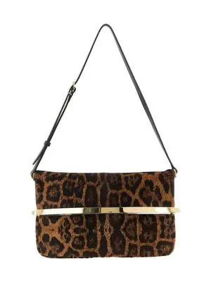 TOD'S Animal Print Leather Shoulder Bag - Brown