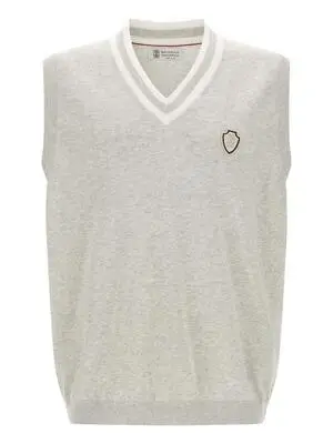 Brunello Cucinelli Brunello Cucinelli Men Heraldic Logo Vest Gray