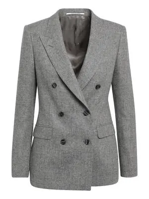 Tagliatore Wool And Cashmere Herringbone Double-breasted Jacket - Gray