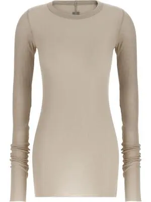 Rick Owens Ribbed Long-sleeve T-shirt - Cream