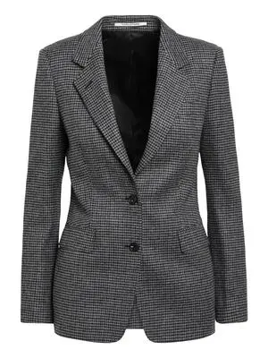 Tagliatore Tagliatore Single-Breasted Anthracite Grey Jacket With Houndstooth Pattern In Wool Blend Women Gray
