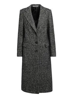 Tagliatore Single-breasted Wool Blend Herringbone Coat - Black