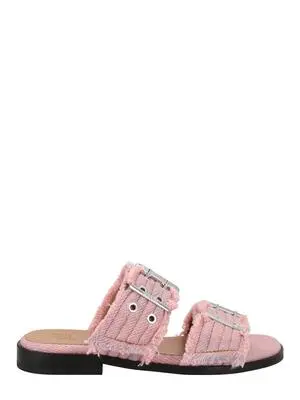 GANNI Denim Sandal With Bangs - Pink