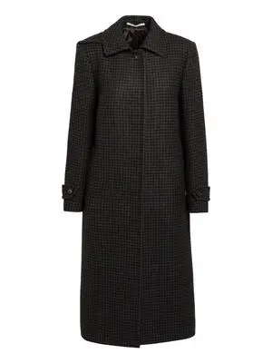 Tagliatore Single-breasted Houndstooth Wool Coat - Brown