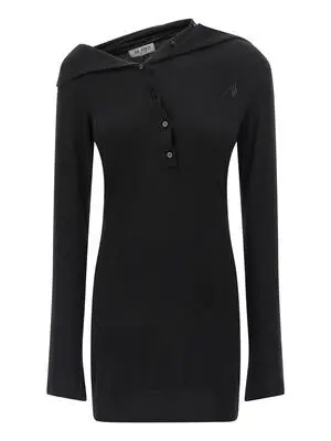 Attico Cashmere Wool Mini Dress - Black