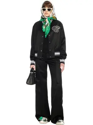 Off-White Satin Cargo Pants - Black