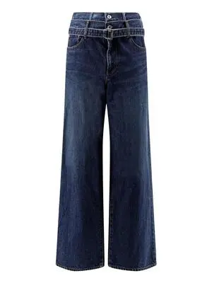 Sacai Wide Leg Denim Jeans - Blue