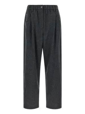 Brunello Cucinelli Mélange Wool Trousers - Gray