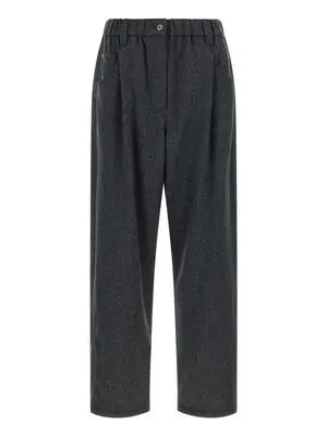 Brunello Cucinelli Mélange Wool Trousers - Gray