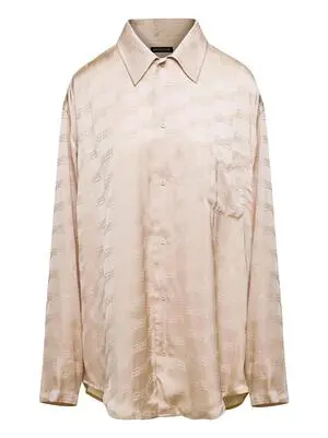 Balenciaga Viscose Logo Pattern Shirt - Multicolor