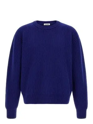 JIL SANDER Fisherman's Rib Sweater - Blue