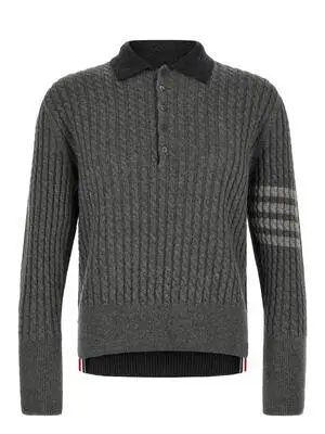Thom Browne 2-in-1 Trompe L'oeil Polo Shirt - Gray