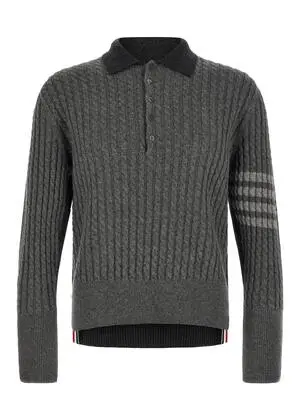 Thom Browne 2-in-1 Trompe L'oeil Polo Shirt - Gray