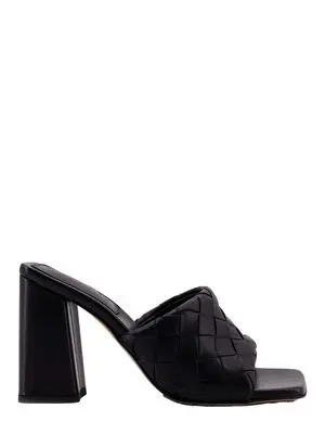 Bottega Veneta Parco Leather Sandals - Black