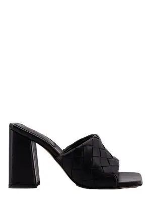 Bottega Veneta Parco Leather Sandals - Black