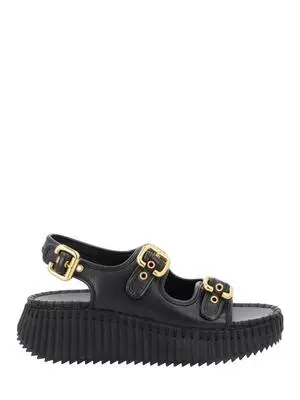Chloé Sandal Nama With Wedge - Black