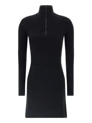 COURREGES Wool Knit Mini Dress - Black