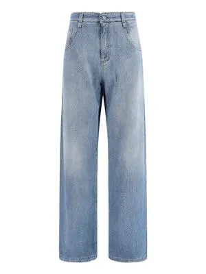 ERMANO SCERVINO Cotton Baggy Jeans - Blue