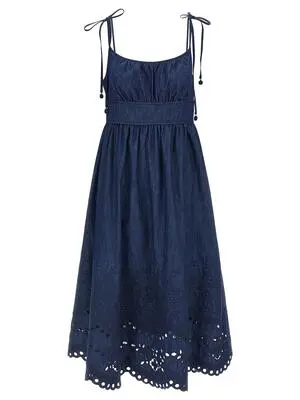 Zimmermann Mahon Cotton Denim Midi Dress - Blue