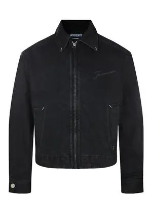 Jacquemus Cotton Zip Up Jacket - Black