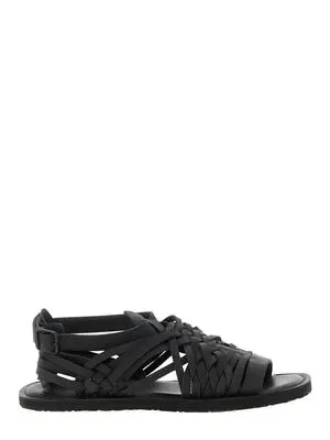 Yohji Yamamoto Braided Leather Sandals - Black