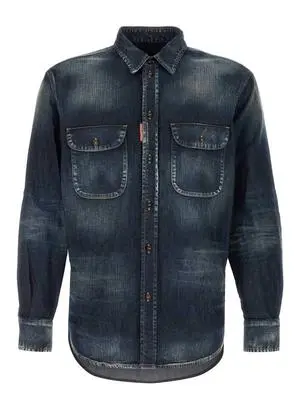 Dsquared2 Stretch Denim Shirt - Blue