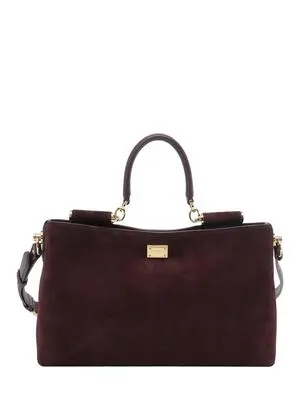 Dolce & Gabbana Medium Suede Vittoria Handbag - Red