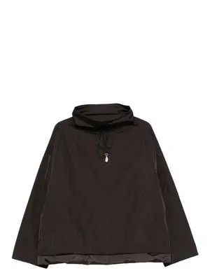 Carven Funnel Neck Oversized Coat - Brown