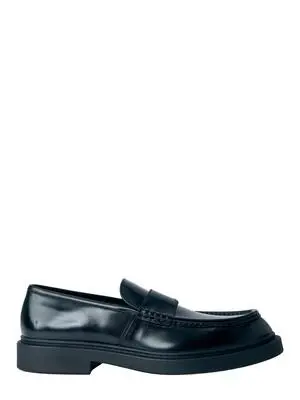JIL SANDER Brushed Leather Loafers - Black