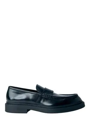 JIL SANDER Brushed Leather Loafers - Black