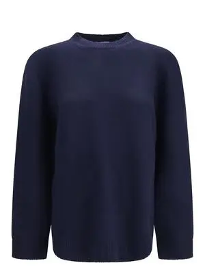 Prada PRADA Crewneck Sweater With Suede Elbow Patches Blue