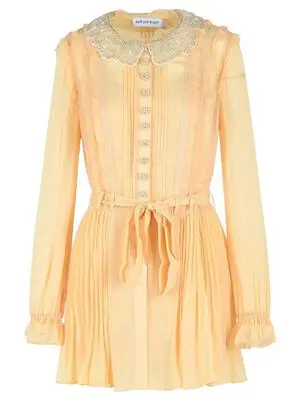 SELF-PORTRAIT Short Pleated Dress - Multicolor