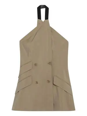 Max Mara Wool And Silk Poplin Sleeveless Jacket - Cream