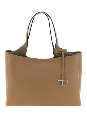 TOD'S Medium 't Timeless' Shopping Bag - Brown