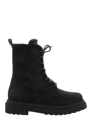 Brunello Cucinelli Suede Booties - Brown